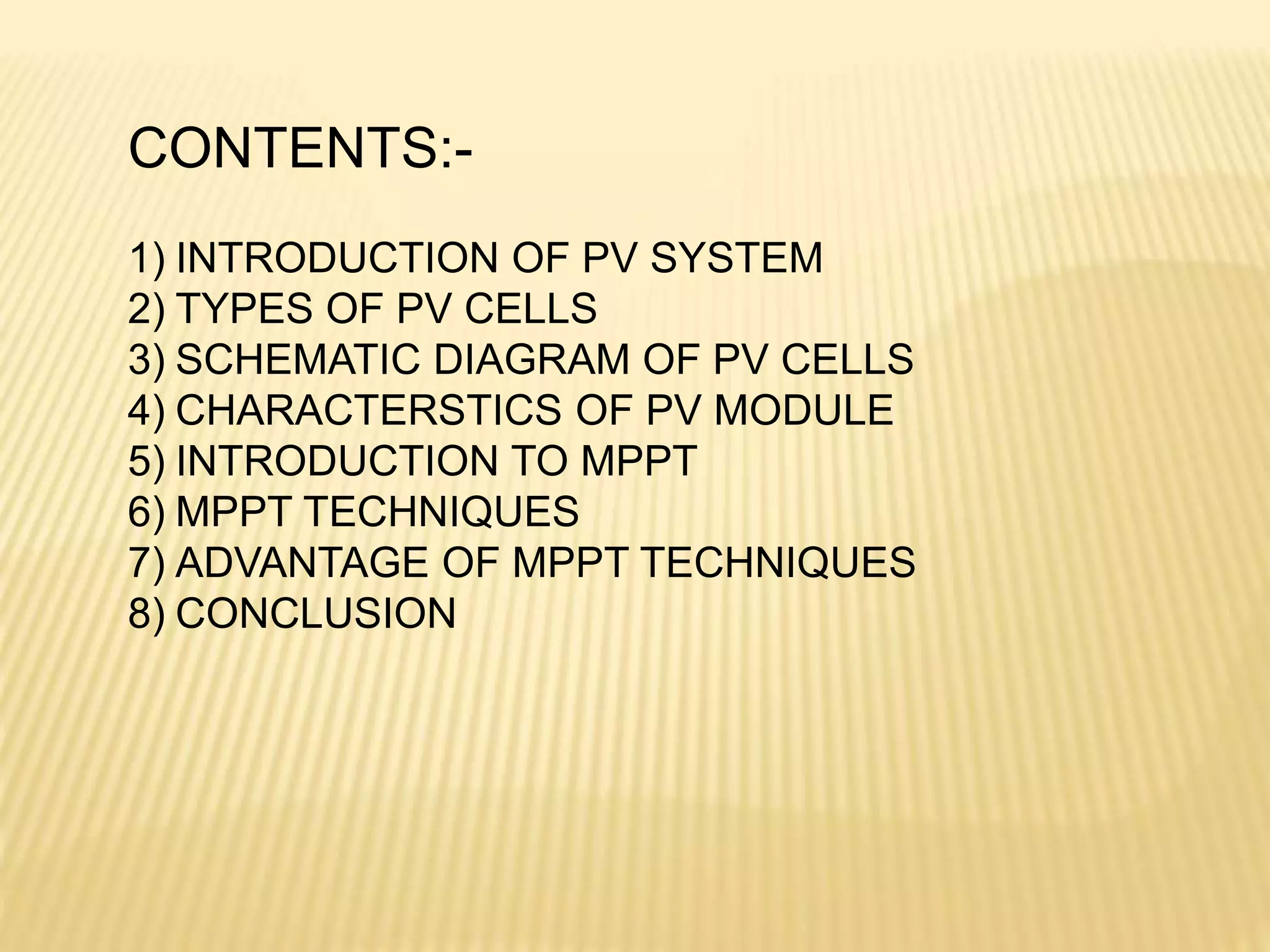 Solar pv system and mppt | PPTX