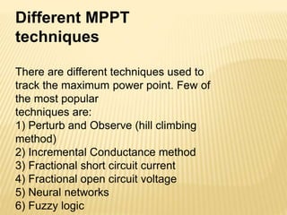 Solar pv system and mppt | PPTX