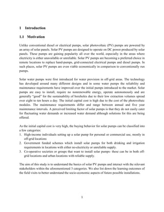 Solar PV System for pumping: a survey | PDF