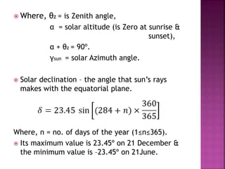 Solar radiation - | PPTX