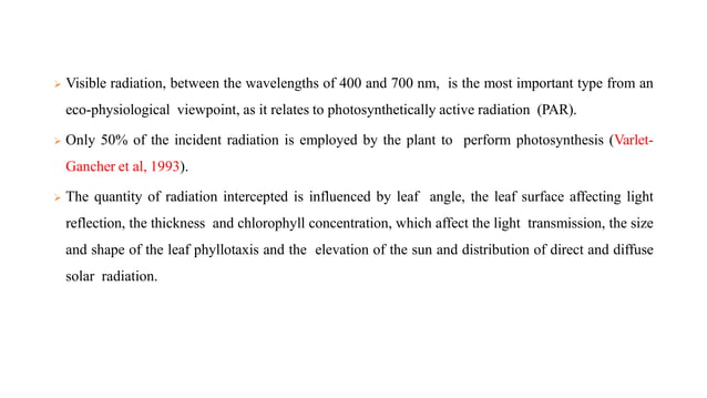 Solar radiation distribution in plant canopies and rue | PPTX | Physics ...