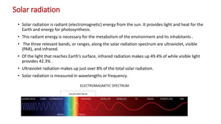 Solar radiation distribution in plant canopies and rue | PPTX