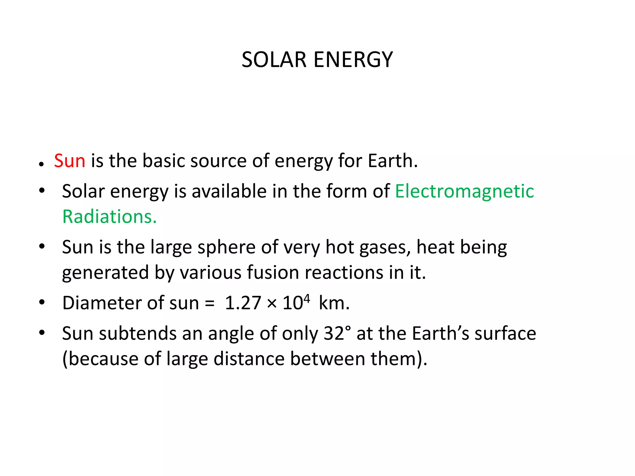SOLAR RADIATIONS AND ITS GEOMETRY | PPTX