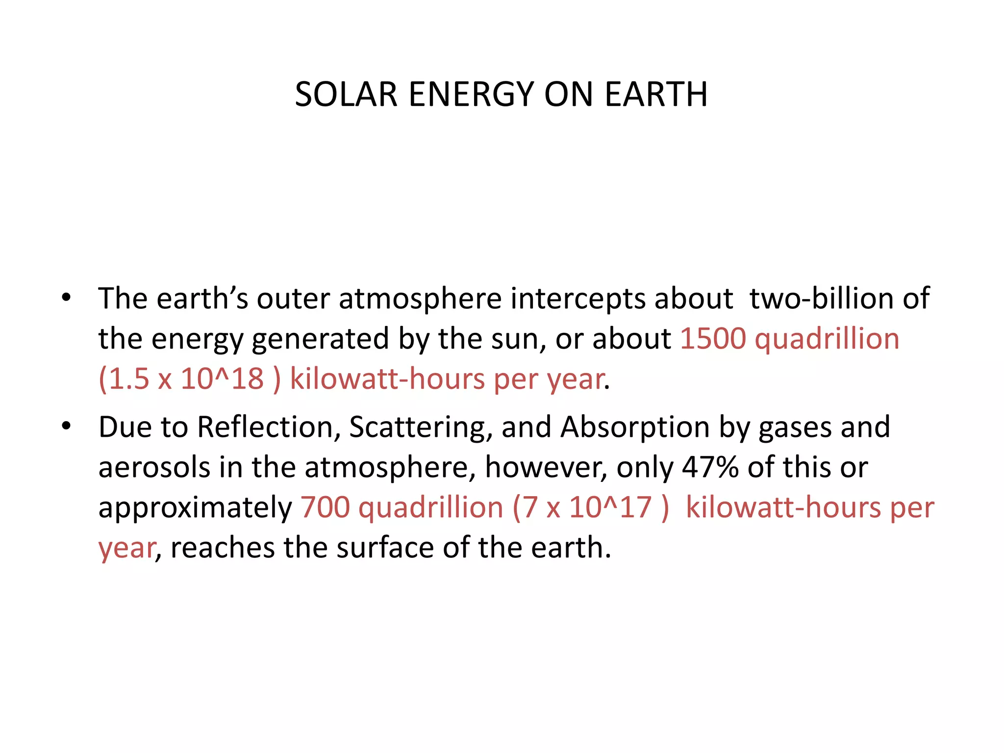 SOLAR RADIATIONS AND ITS GEOMETRY | PPTX