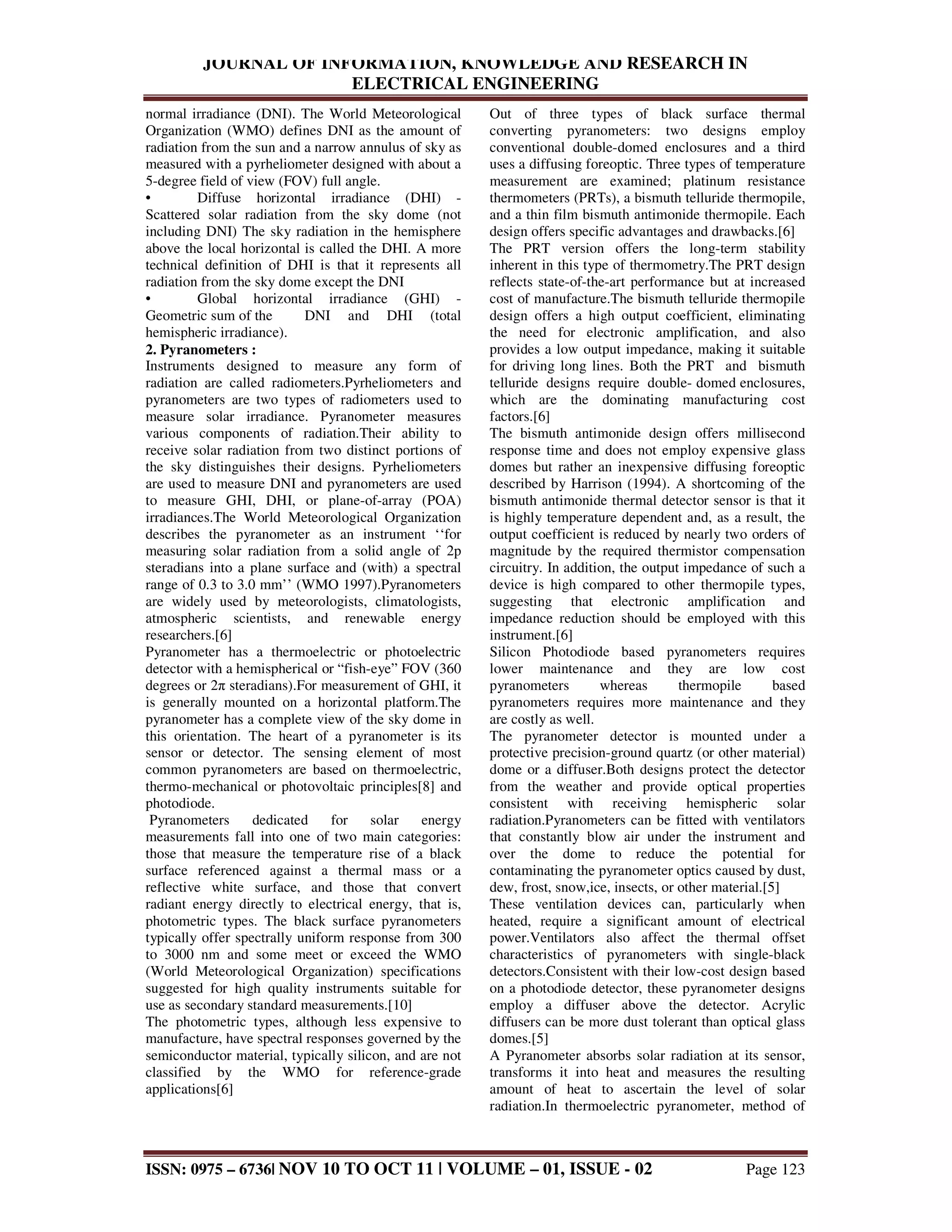 Solar radiation and pyranometer a review | PDF
