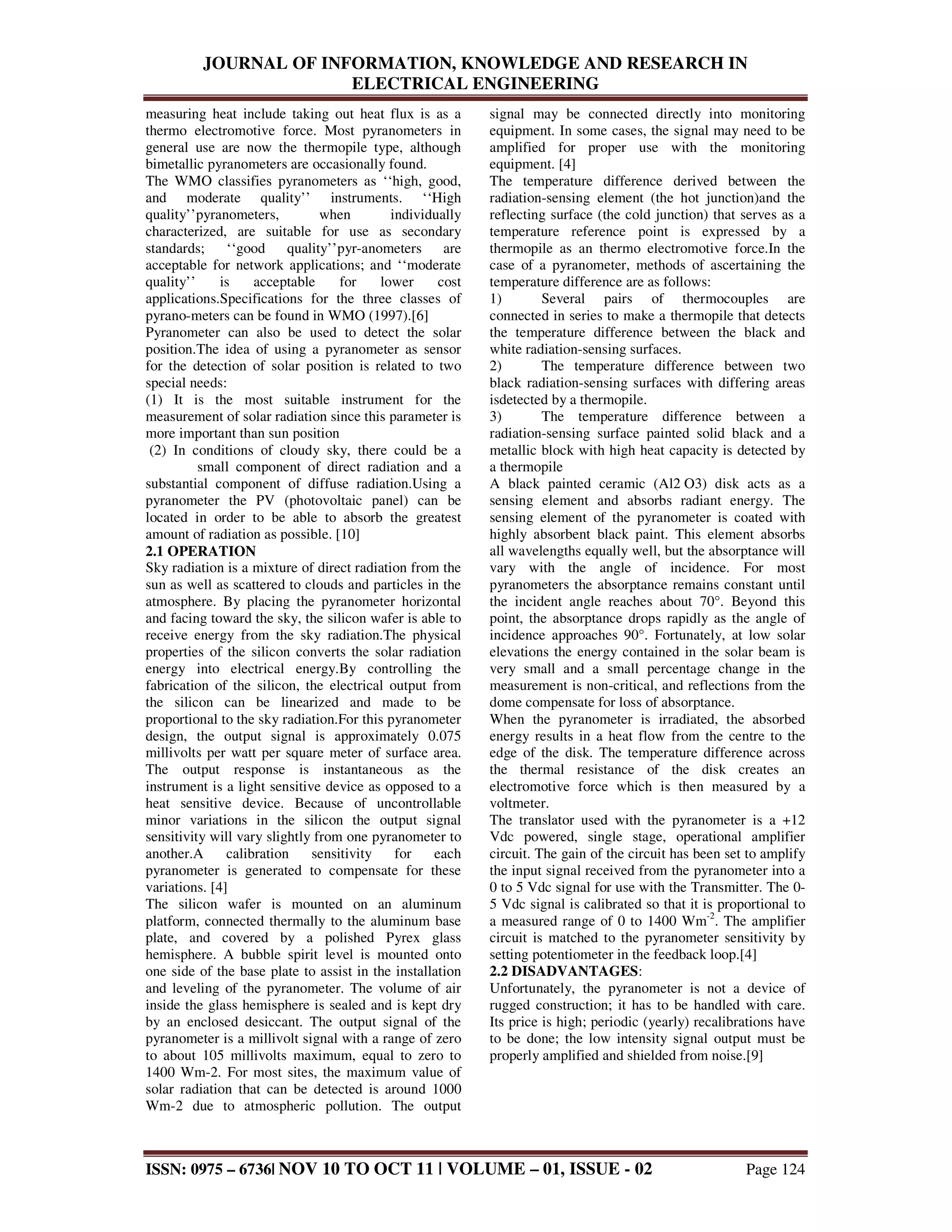 Solar radiation and pyranometer a review | PDF