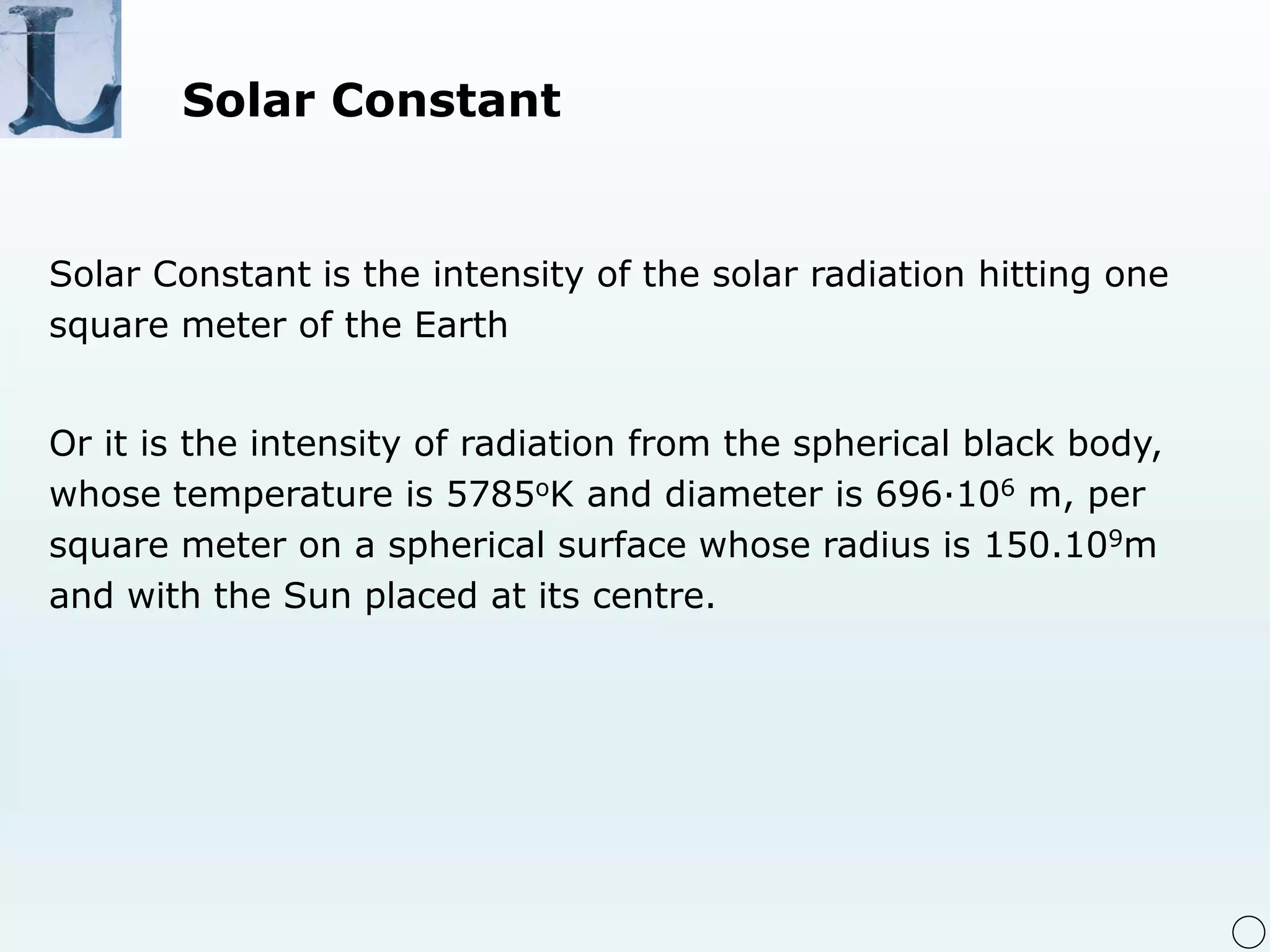Solar radiation calculation | PDF