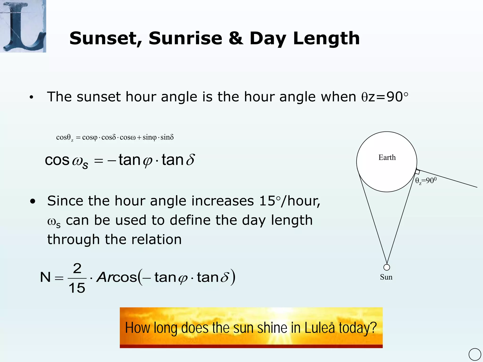 Solar radiation calculation | PDF