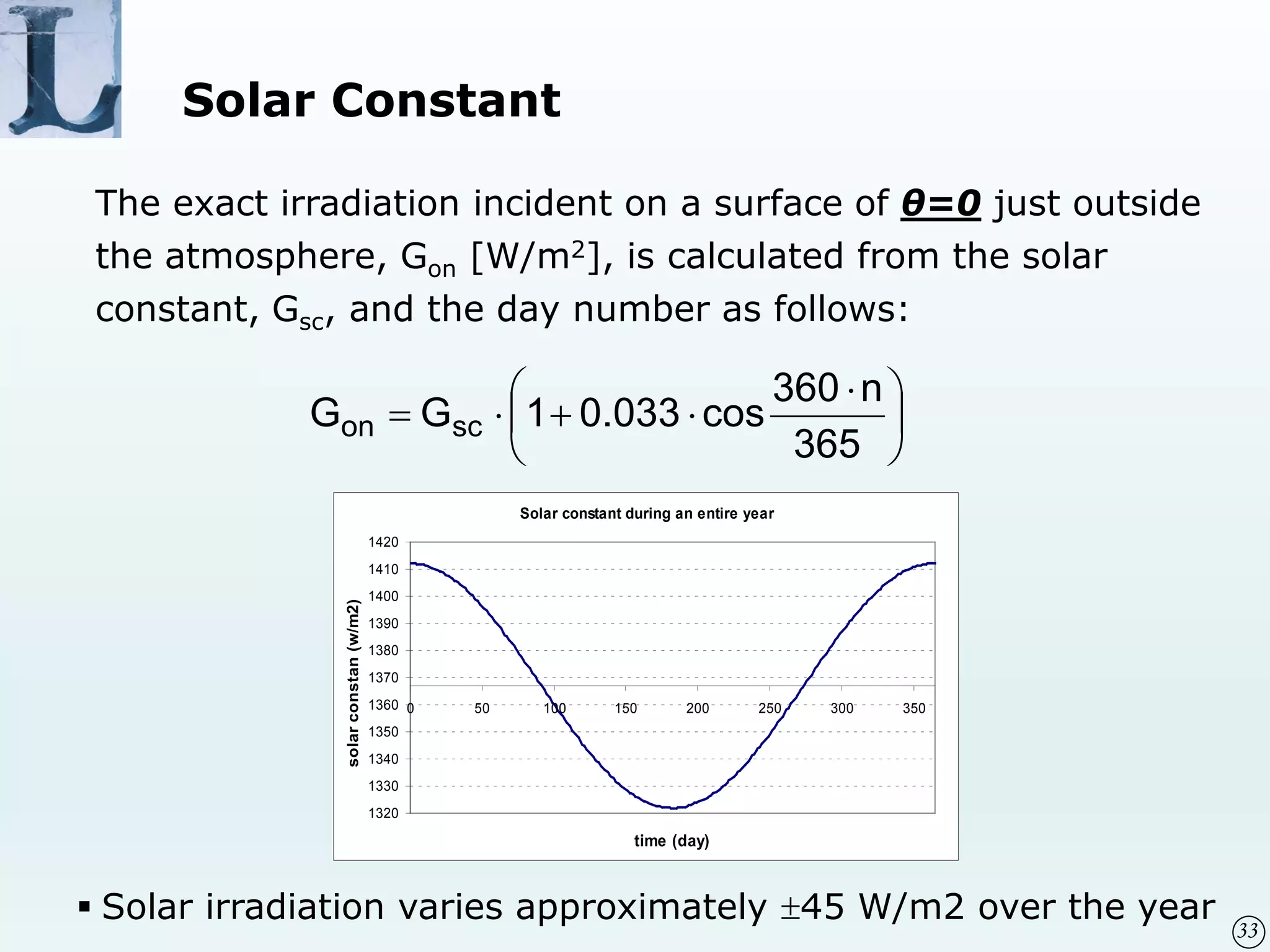Solar radiation calculation | PDF