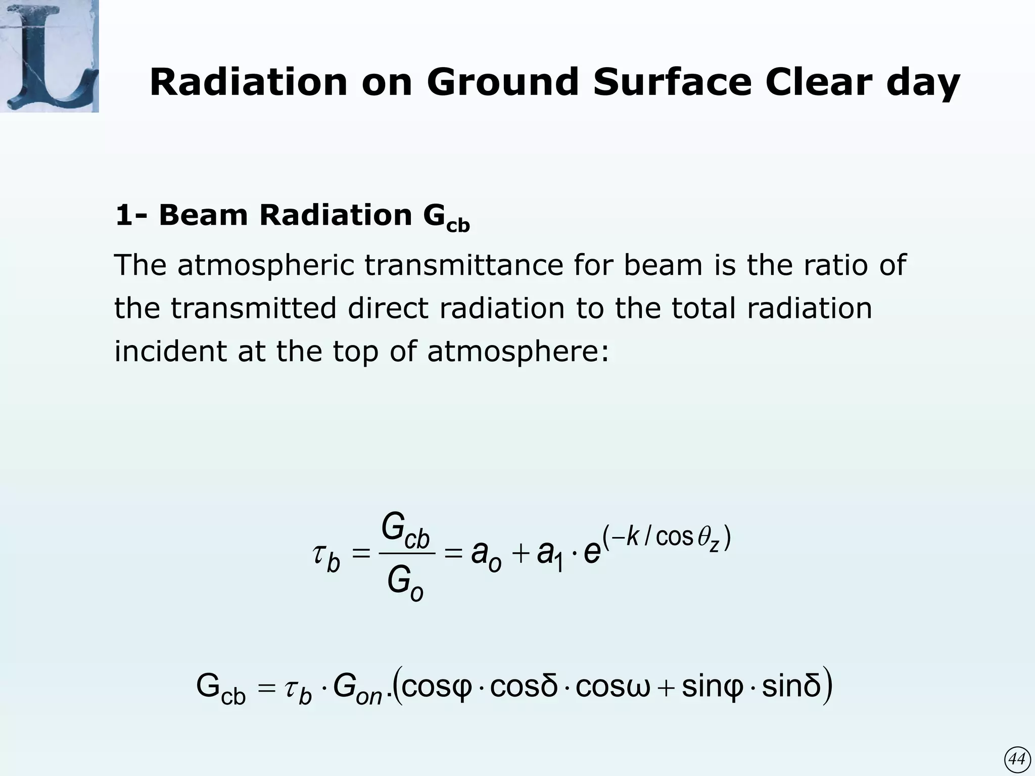 Solar radiation calculation | PDF