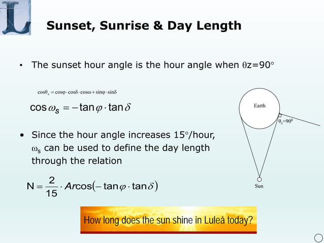 Solar radiation calculation | PDF | Geography | Science