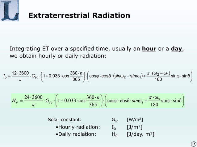 Solar radiation calculation | PDF | Geography | Science