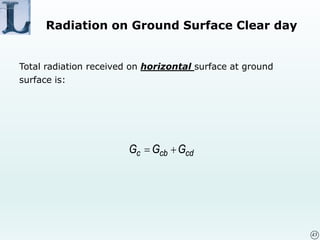 Solar radiation calculation | PDF