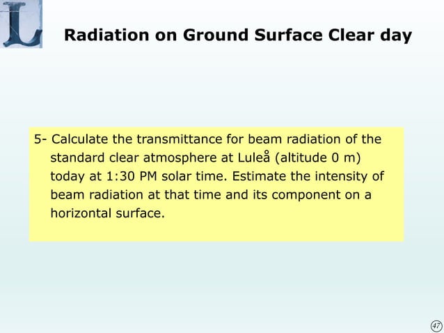 Solar radiation calculation | PDF | Geography | Science