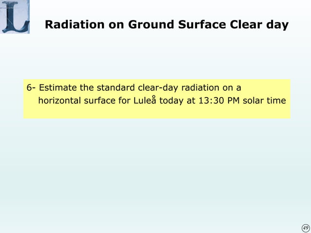 Solar radiation calculation | PDF | Geography | Science