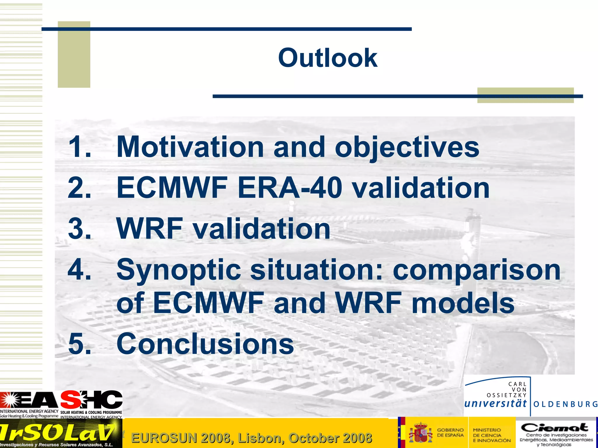 Solar radiation forecasting with wrf model in the iberian peninsula | PPT