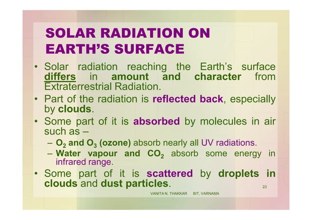 Solar Radiation Geometry | PDF
