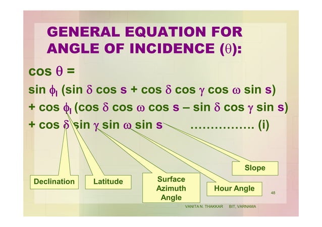 Solar Radiation Geometry | PDF