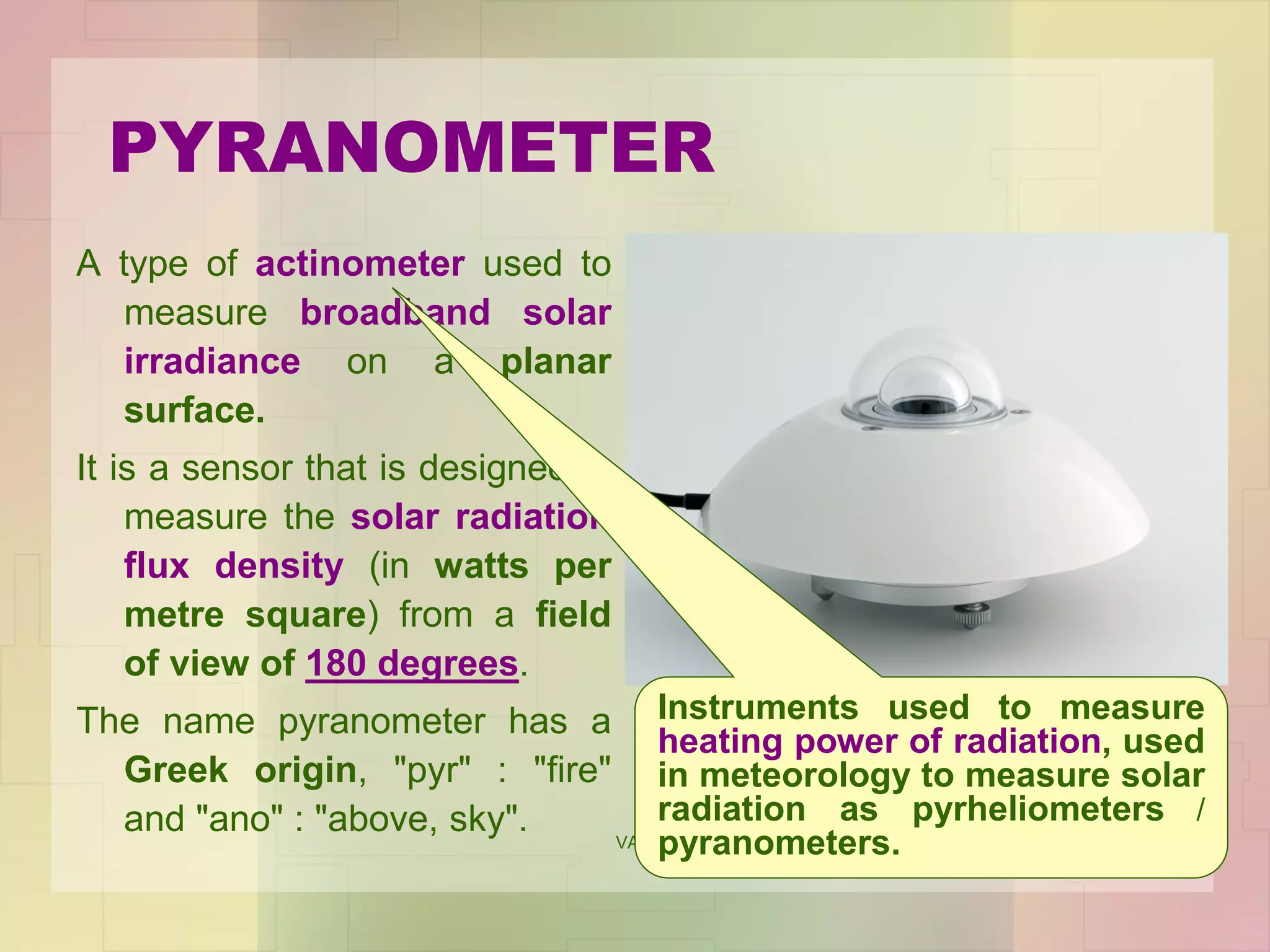 SOLAR RADIATION MEASUREMENT | PDF