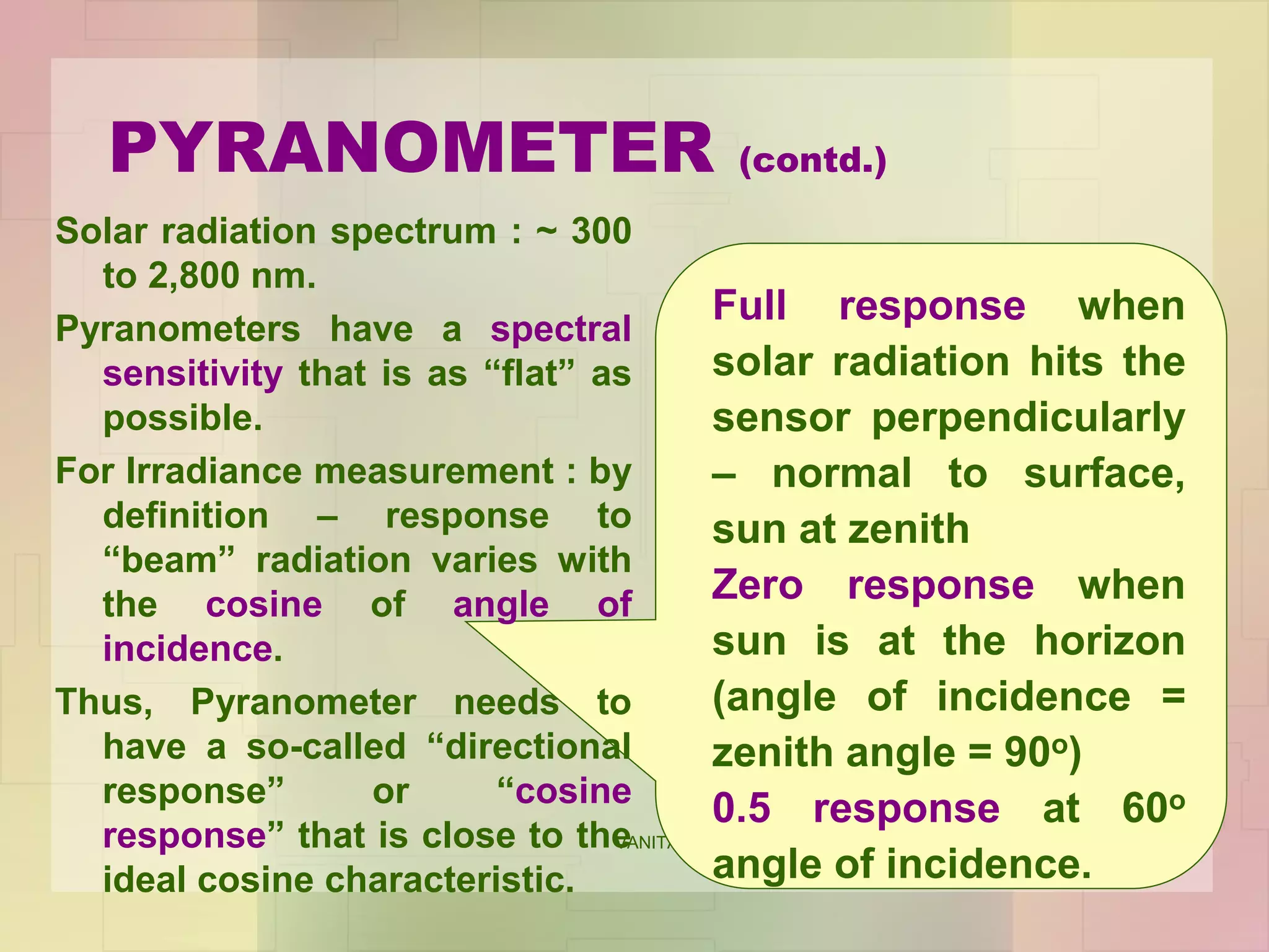 SOLAR RADIATION MEASUREMENT | PDF