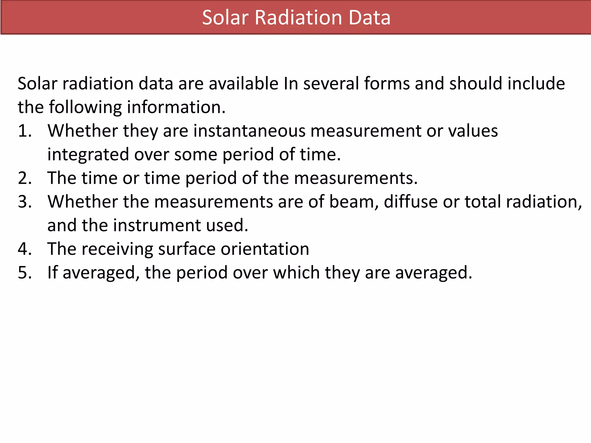 Solar radiation measurement | PPTX