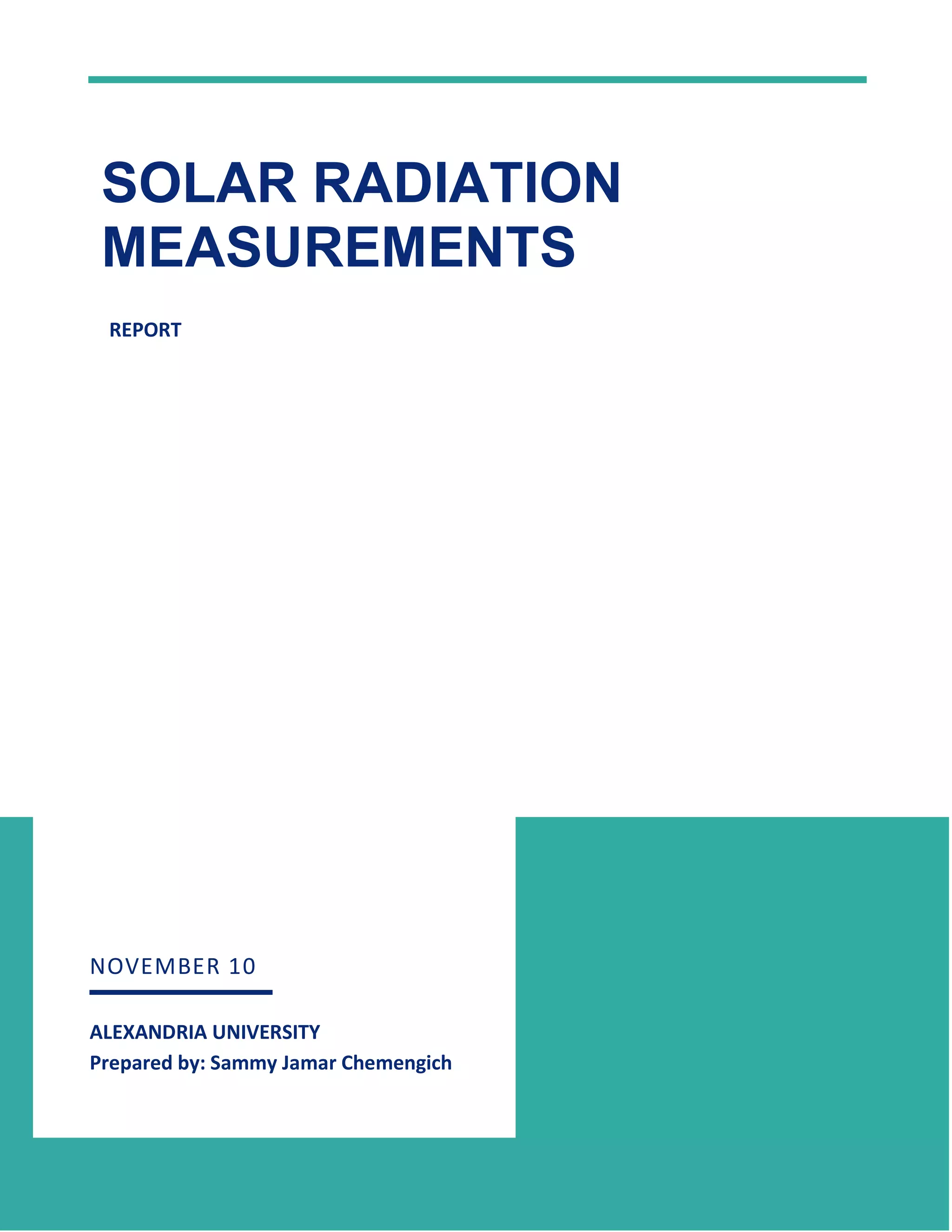 Solar radiation measurements | PDF