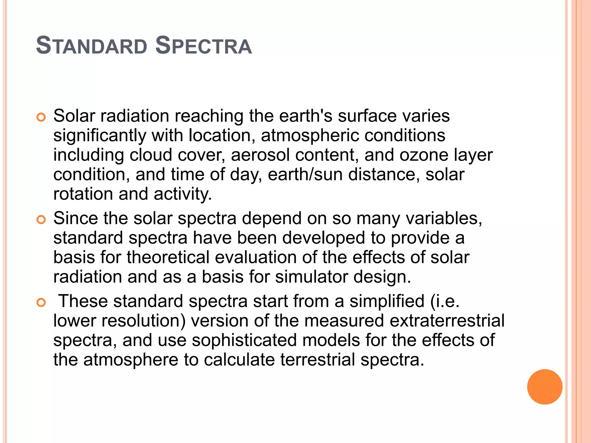 Solar radiation spectra | PPTX
