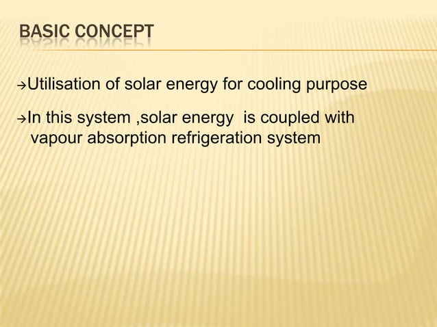 Solar refrigeration system | PPTX | Chemistry | Science