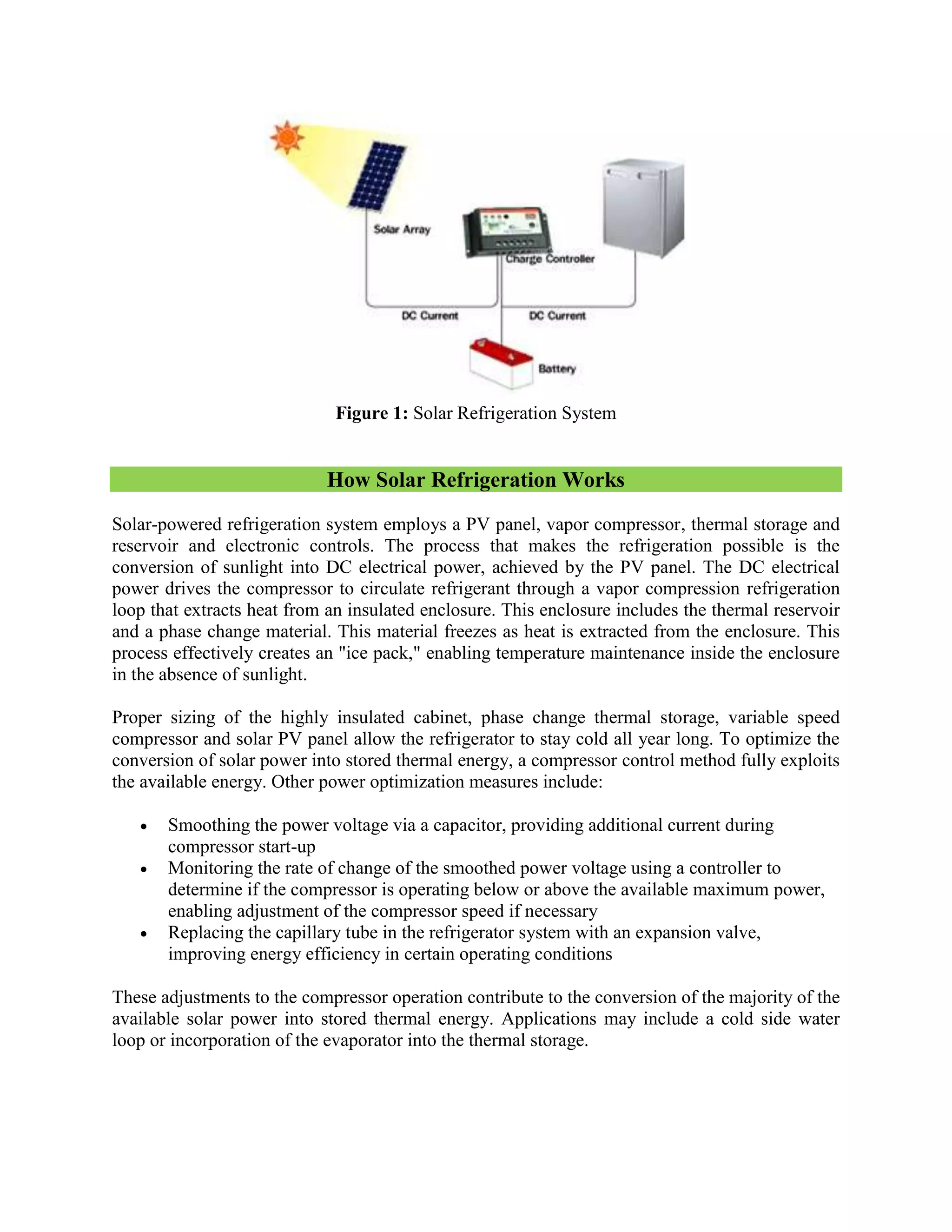 Solar Refrigeration System | PDF