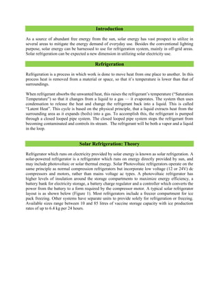 Solar Refrigeration System | PDF