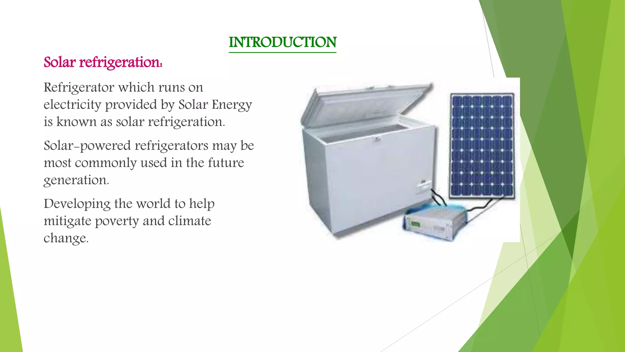SOLAR REFRIGERATION SYSTEM | PPTX