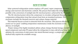 SOLAR REFRIGERATION SYSTEM | PPTX