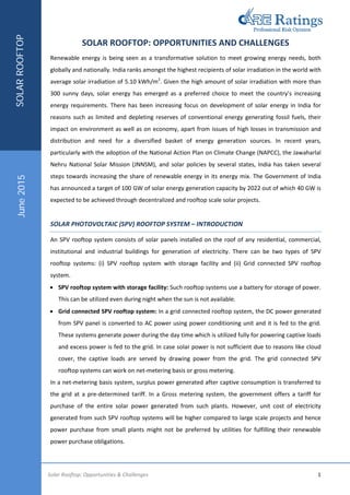 Solar rooftop opportunities and challenges | PDF | Gas and Electric ...
