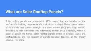 Solar Rooftop Panel for Home | Ksquare Energy | PDF