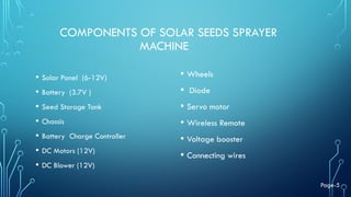 SOLAR SEEDS SPRAYER MACHINE(dti).pptx pdf | PPT