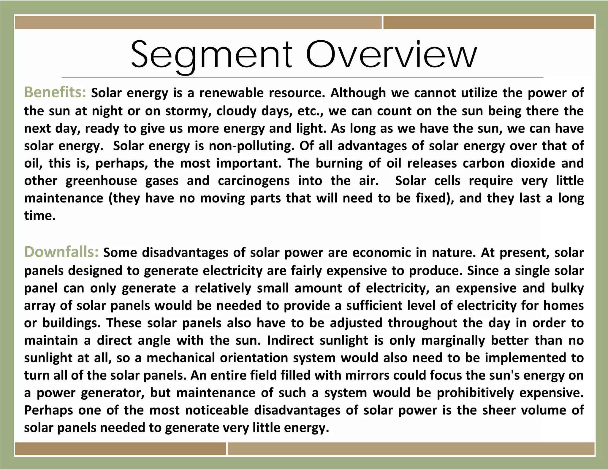 Solar Segment Overview | PPT