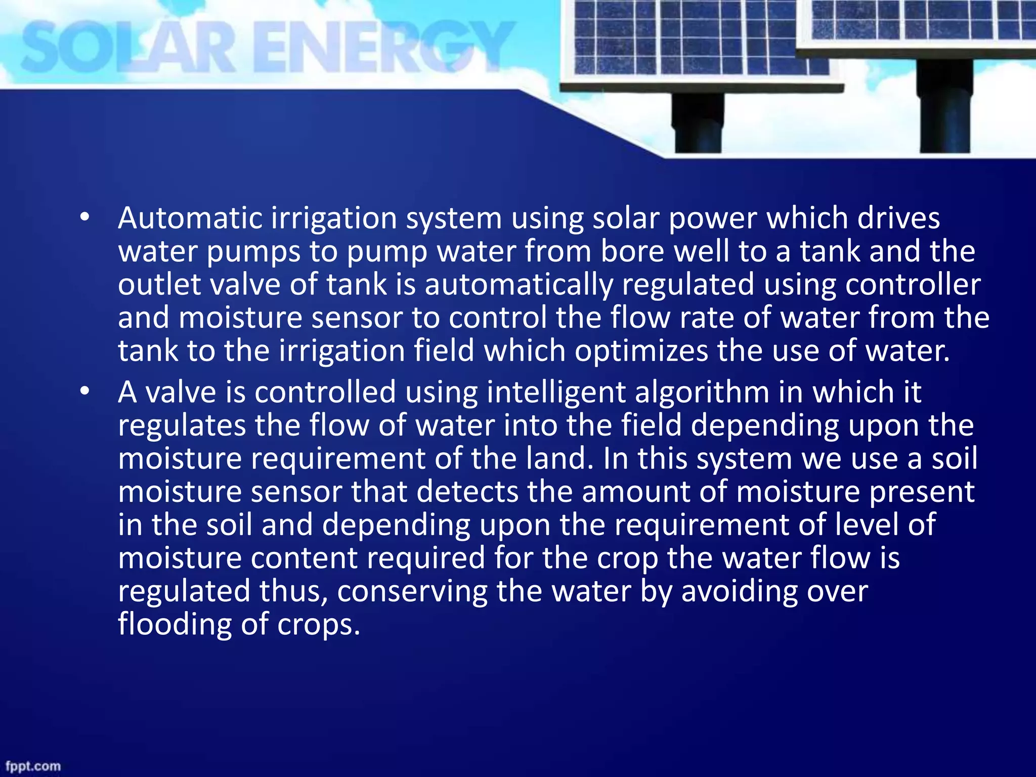 Solar smart irrigation system | PPTX