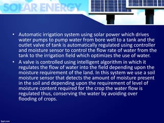 Solar smart irrigation system | PPTX