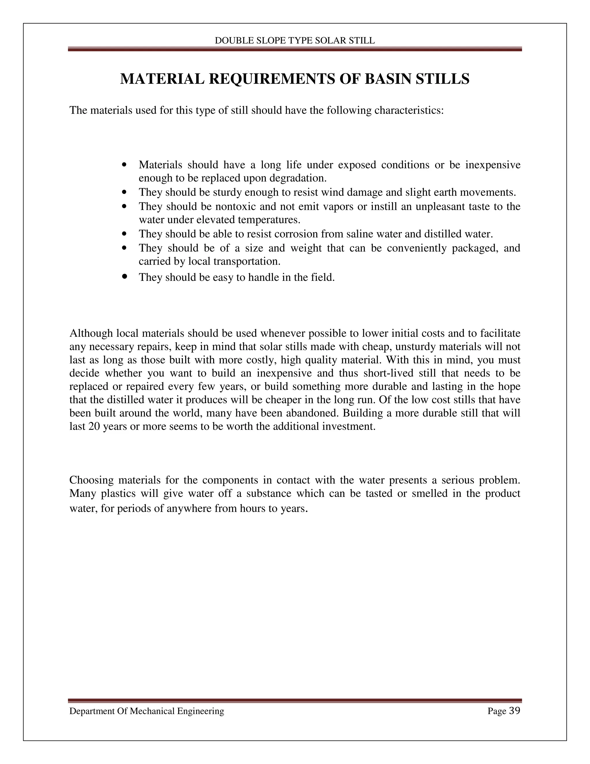 Solar still project report | PDF