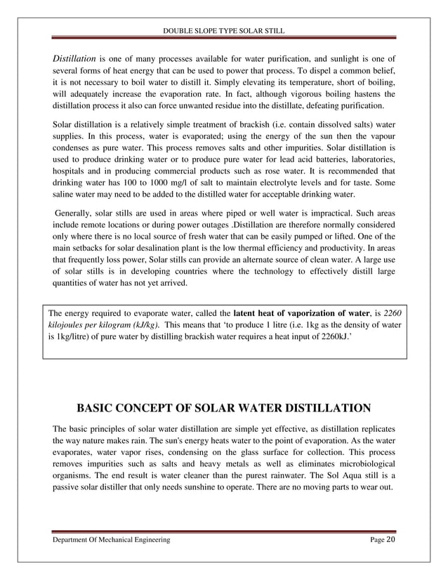 Solar still project report | PDF