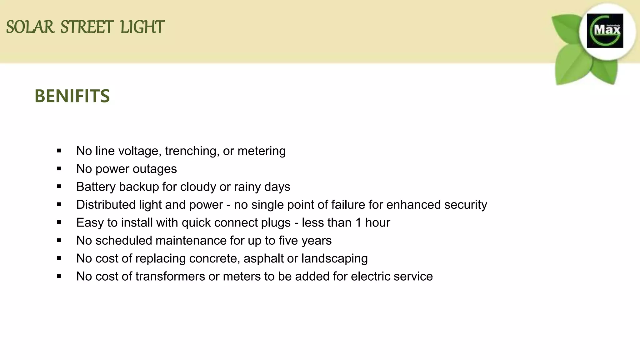 Solar street light | PPT