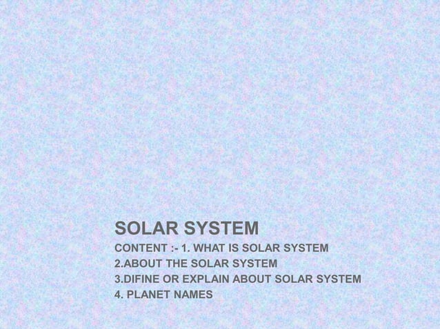 SOLAR SYSTEM.pptx | Space and Astronomy | Science