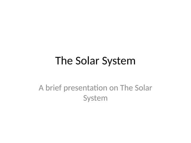 Solar_System basic ppt for young students | PPT