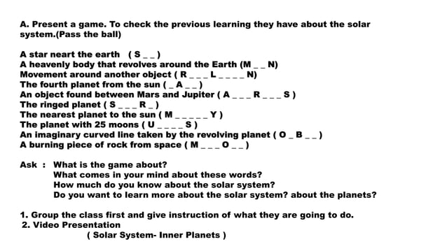SOLAR SYSTEM- INNER PLANETS.pptx | Space and Astronomy | Science