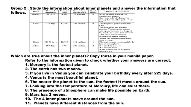 SOLAR SYSTEM- INNER PLANETS.pptx | Space and Astronomy | Science