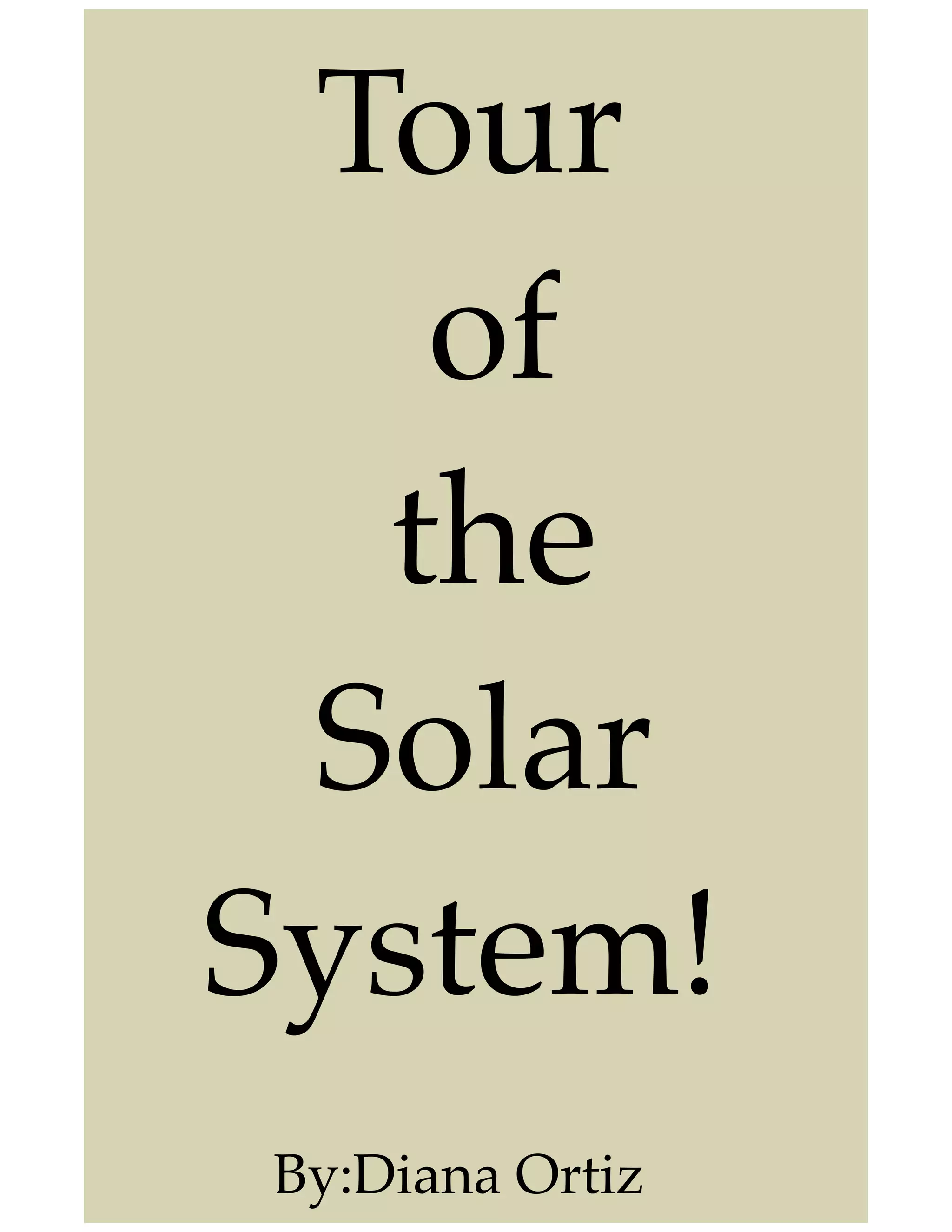 Diana's Solar System Brochure | PAGES | Space and Astronomy | Science