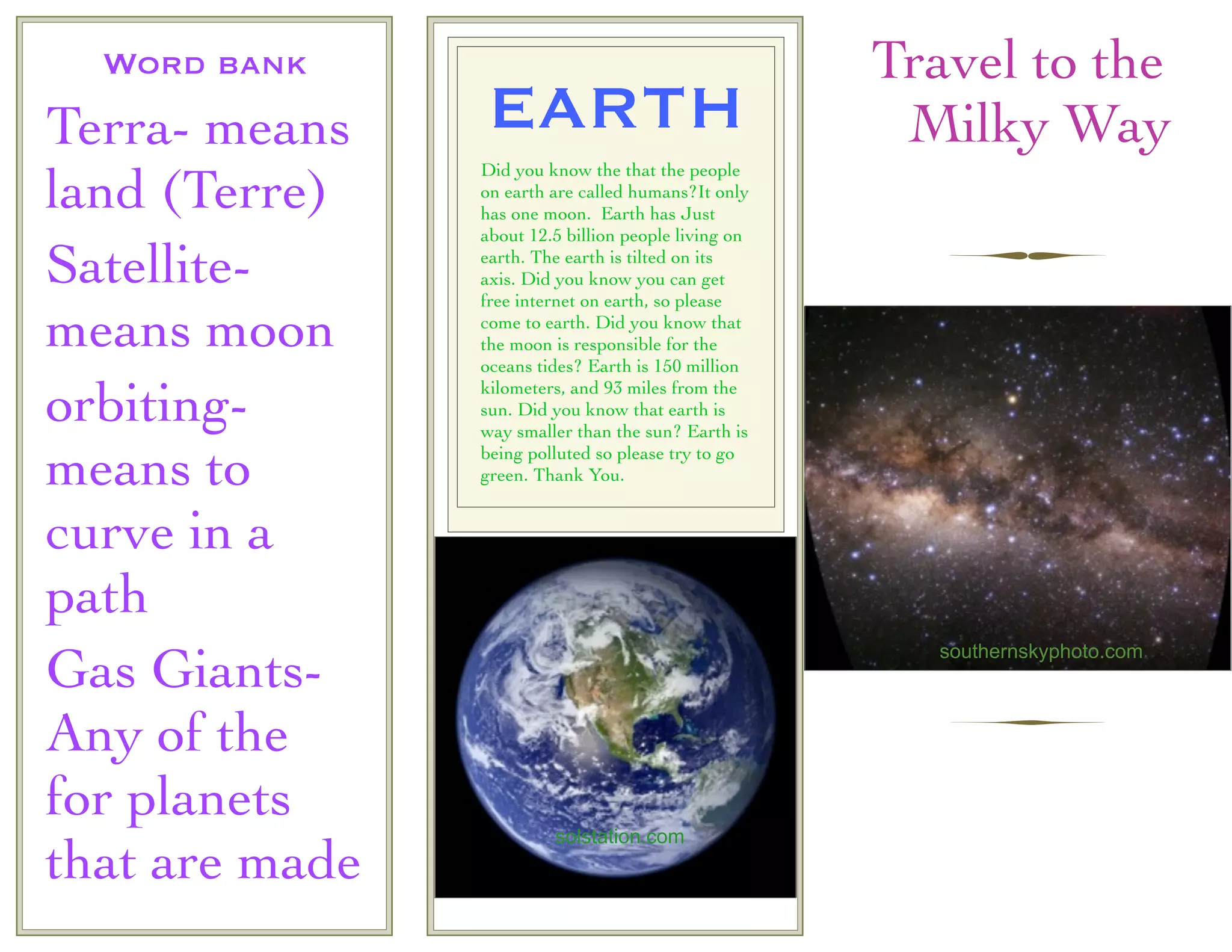 Kayla's Solar System Brochure | PAGES