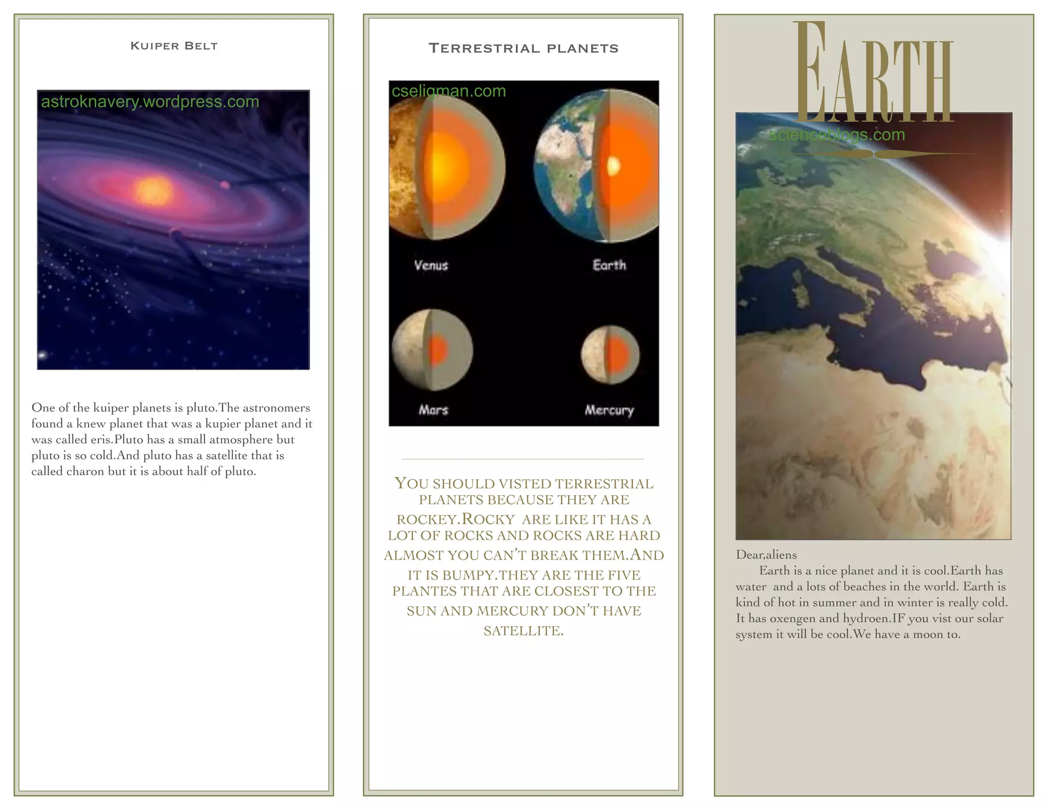 Erick's Solar System Brochure | PAGES