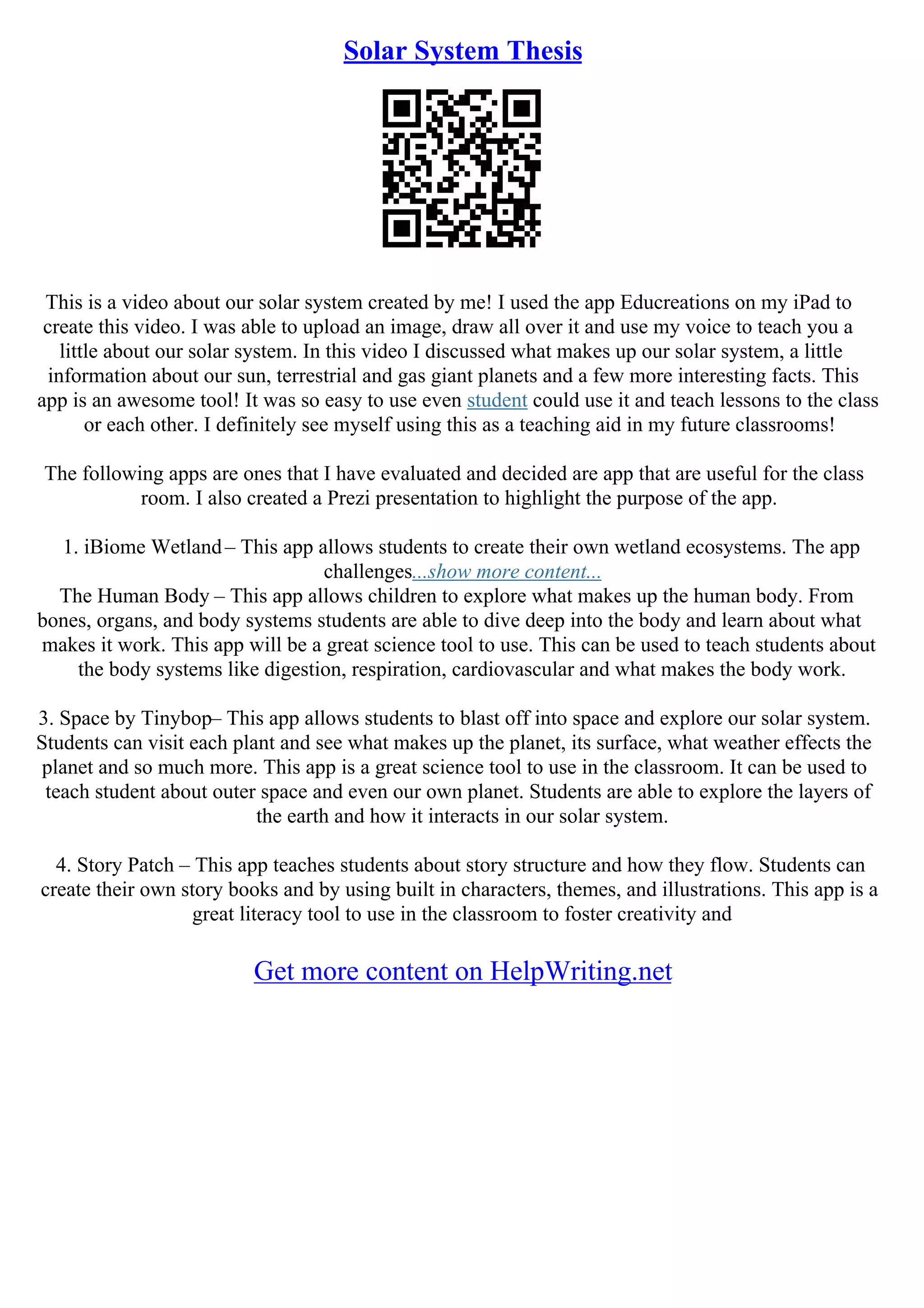 Solar System Essay | PDF