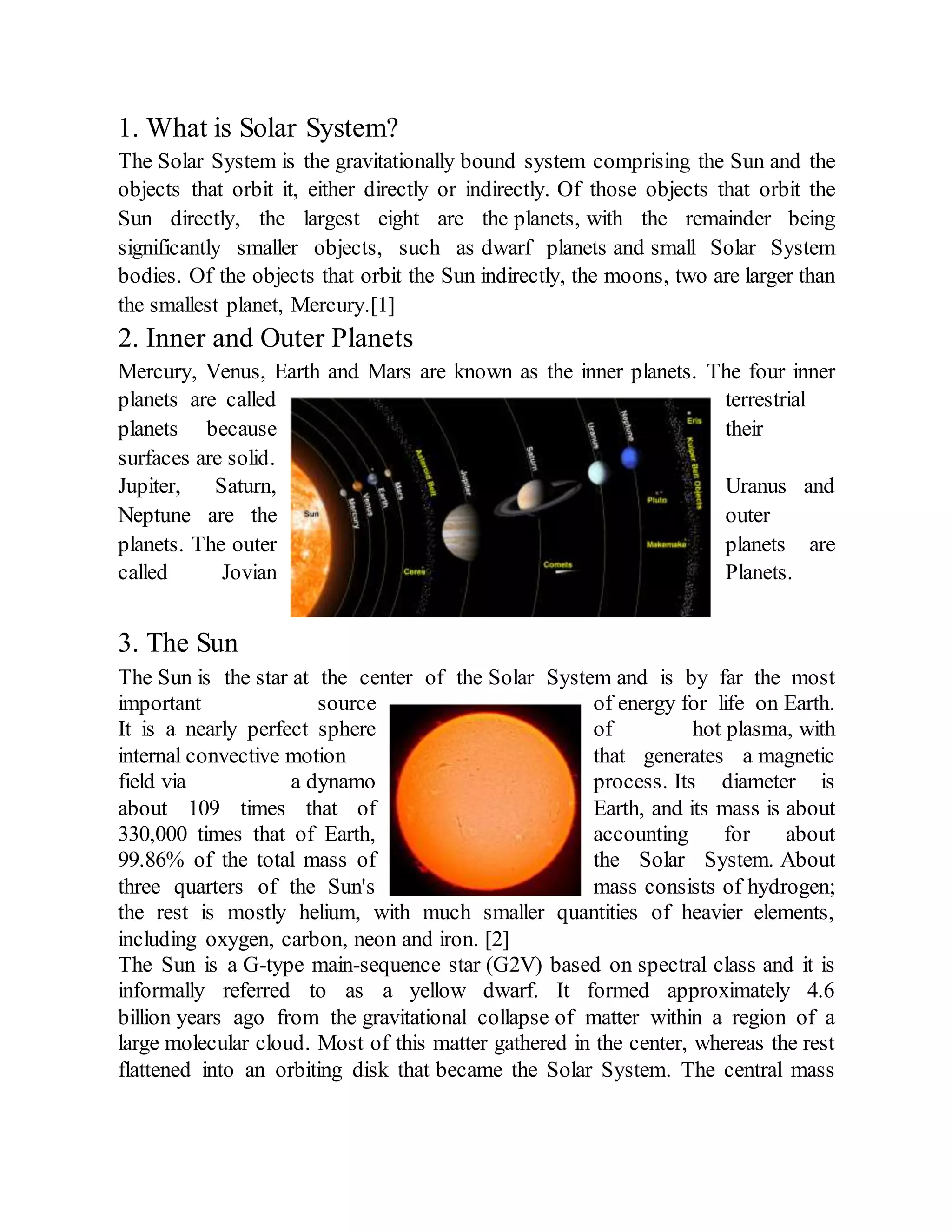 Solar System Assignment | DOCX